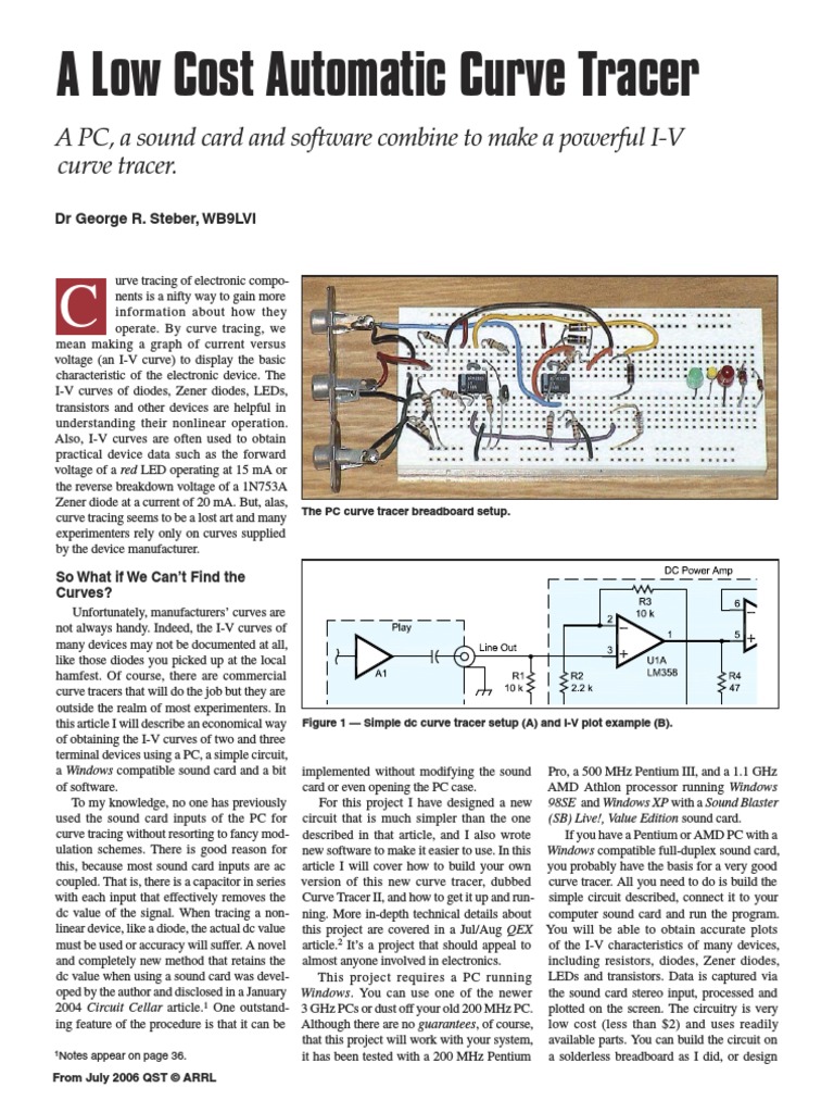 A Low Cost Automatic Curve Tracer PDF | PDF | Amplifier | Electronic ...