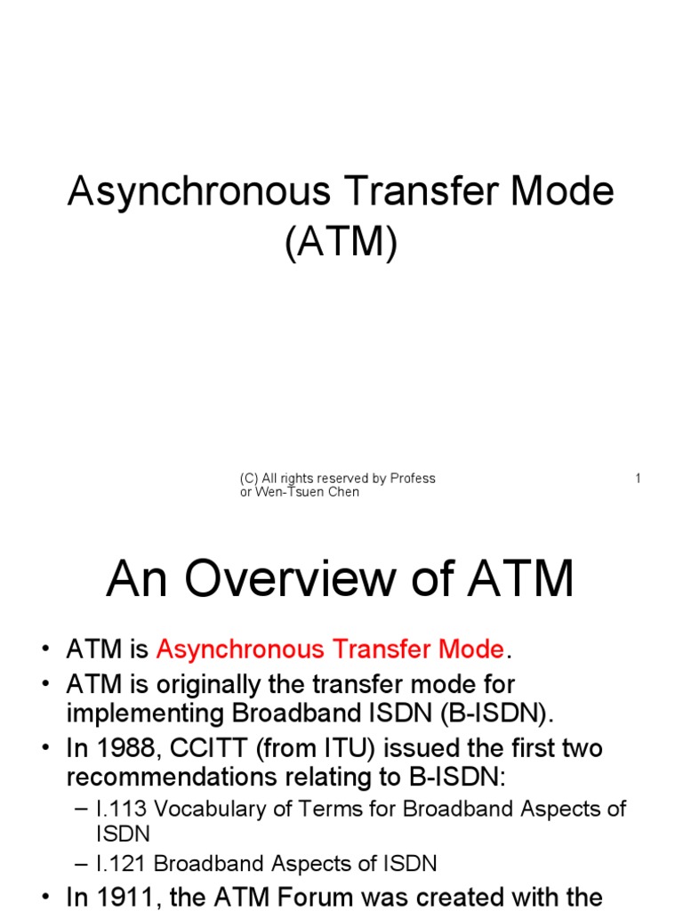 Overview of Asynchronous Transfer Mode | PDF | Asynchronous Transfer ...