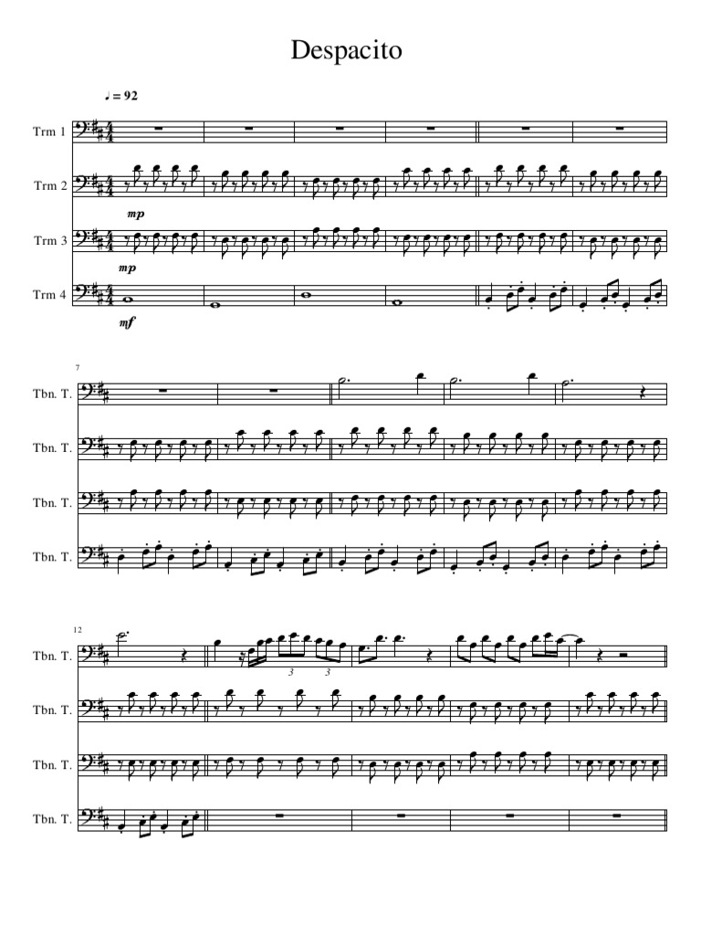 Despacito - Cuarteto de Trombones PDF | PDF