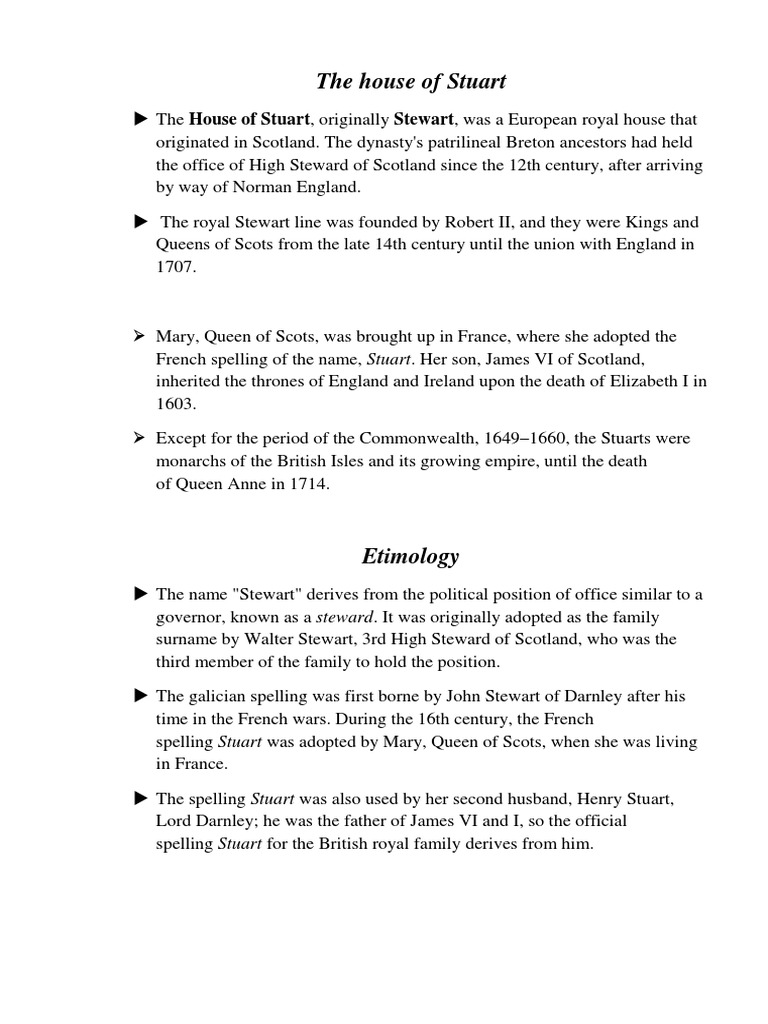 The House of Stuart | PDF | Kingdom Of England | Early Modern England