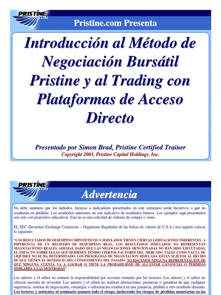 Introduccion Pristine | PDF | Oferta (economía) | Compartir (Finanzas)