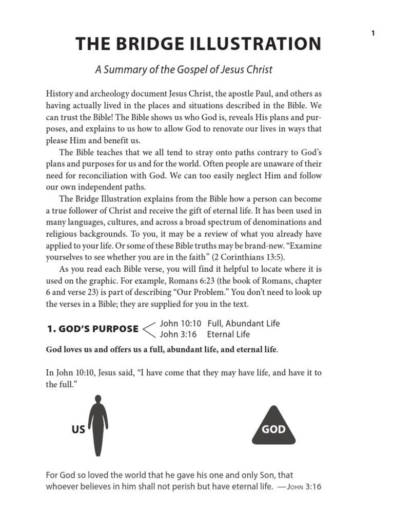 The Bridge Illustration: A Summary of The Gospel of Jesus Christ | PDF ...
