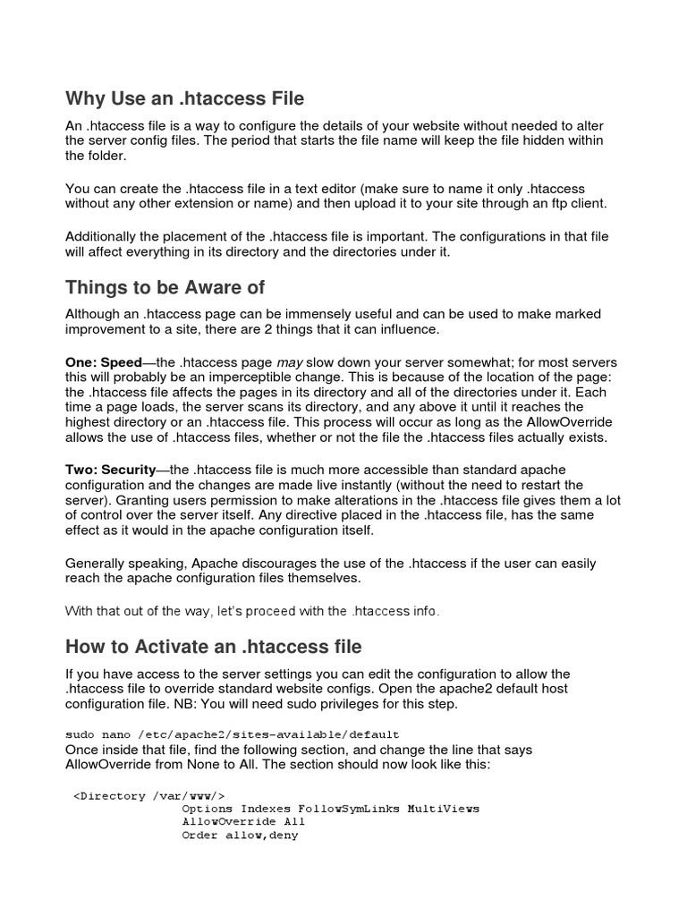 HTAccess Instructions | PDF | Password | Computer File