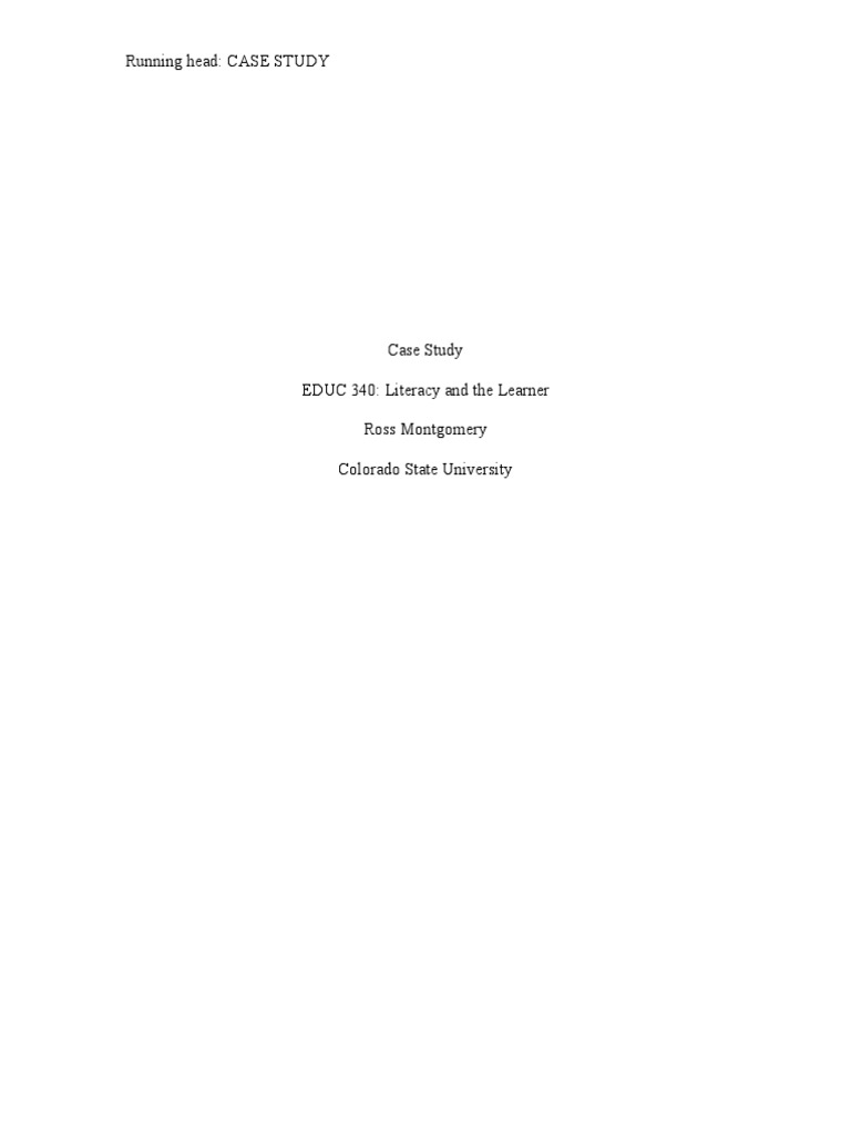 Montgomery Case Study | PDF | Reading Comprehension | Reading (Process)