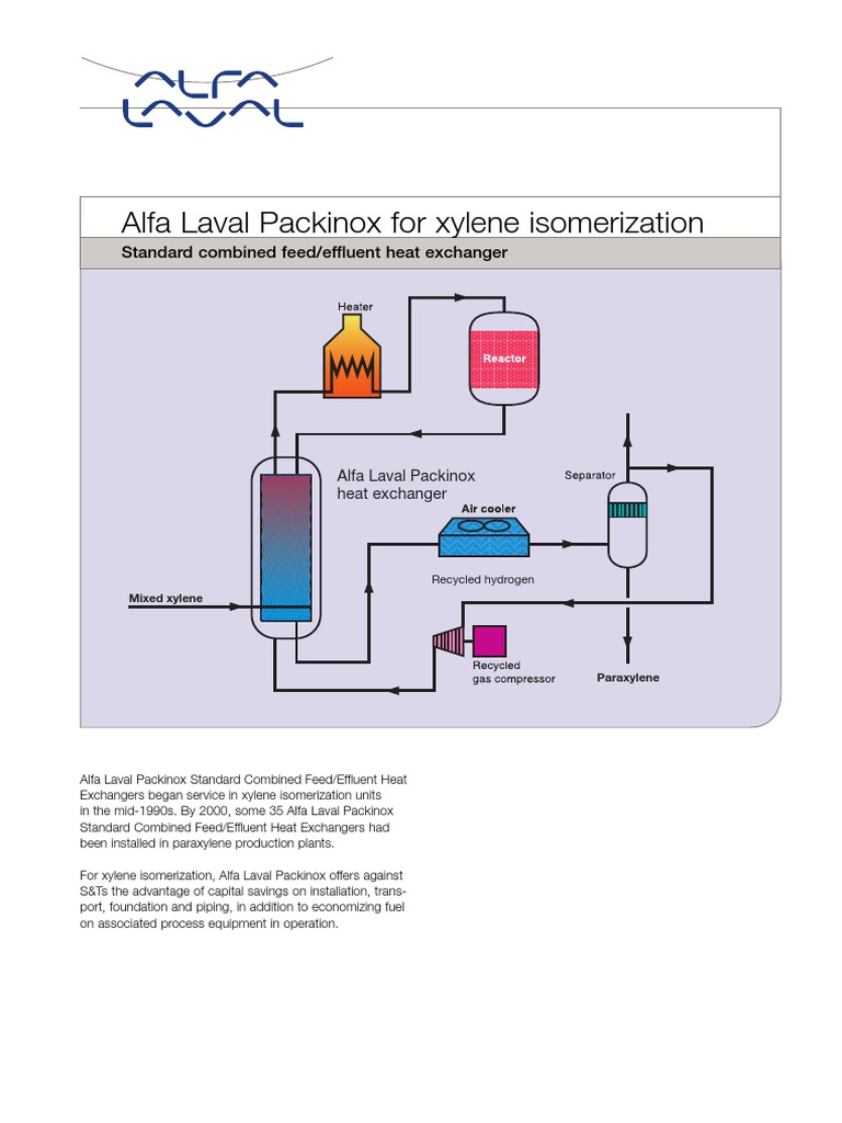 Packinox Xylene Isomerization | PDF | Heat Exchanger | Heat
