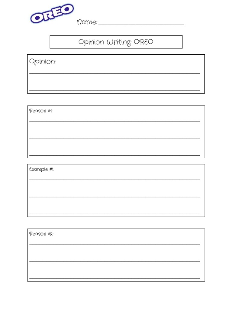 Oreo Graphic Organizer | PDF