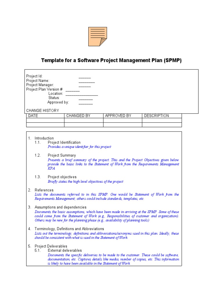 Template For A Software Project Management Plan | PDF | Information ...