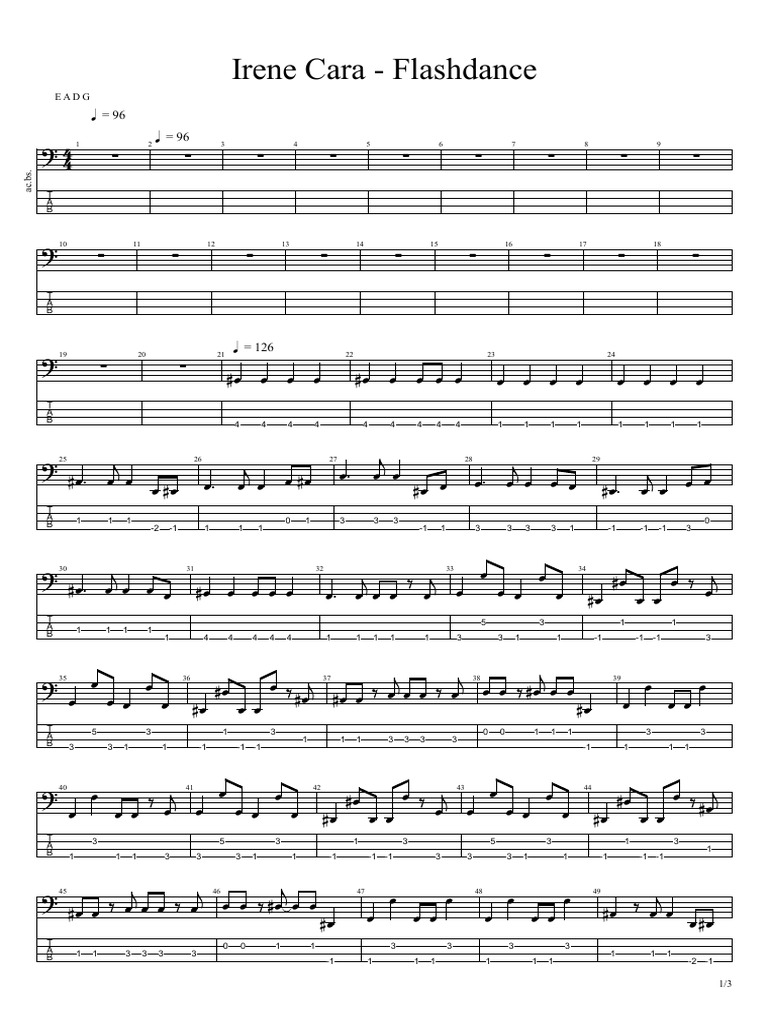 Irene - Cara - Flashdance Bass PDF | PDF | Leisure