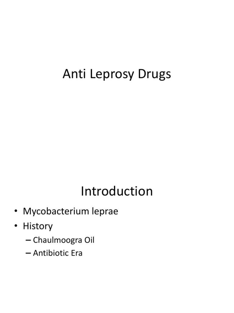 Anti Leprosy Drugs.pdf | Leprosy | Medical Treatments