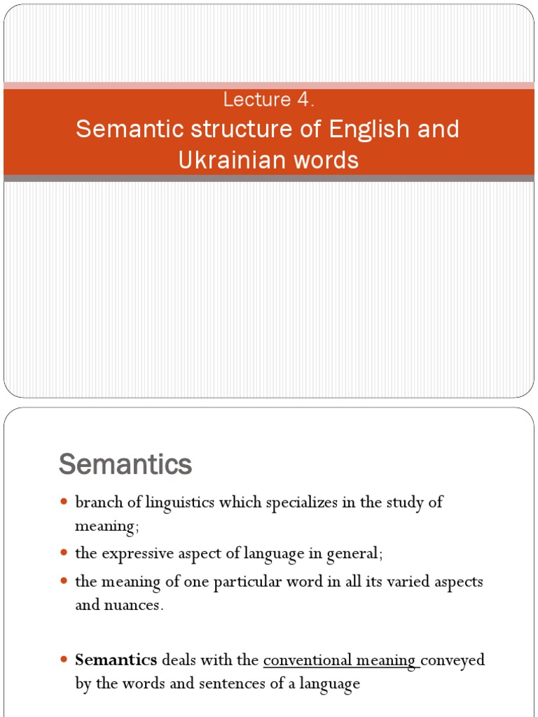 Semantic Structure of English and Ukrainian Words | PDF | Semantics | Word