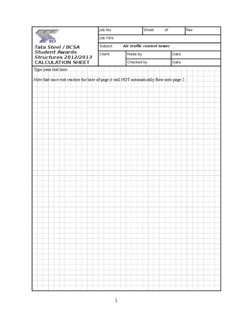 Structural Steelwork Design 2012-2013 Calculation Sheet | PDF