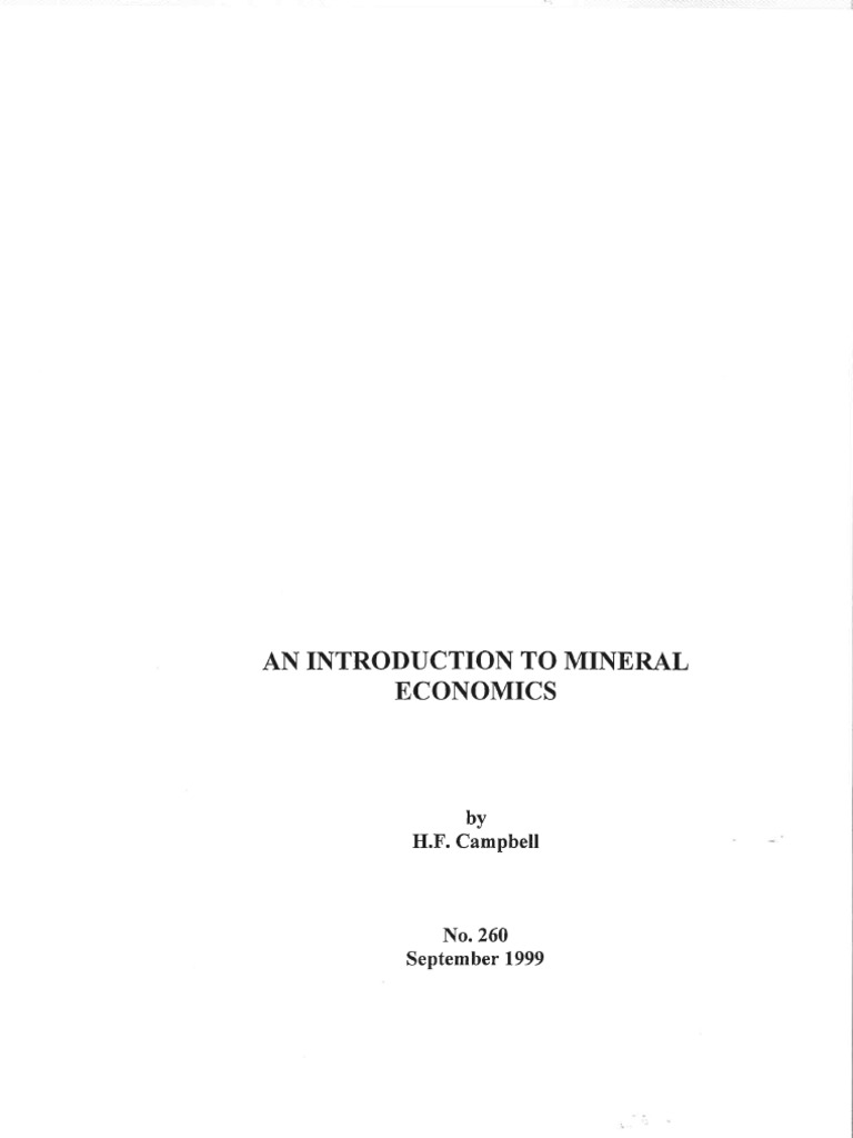 Mineral Economics | Download Free PDF | Supply And Demand | Economic ...