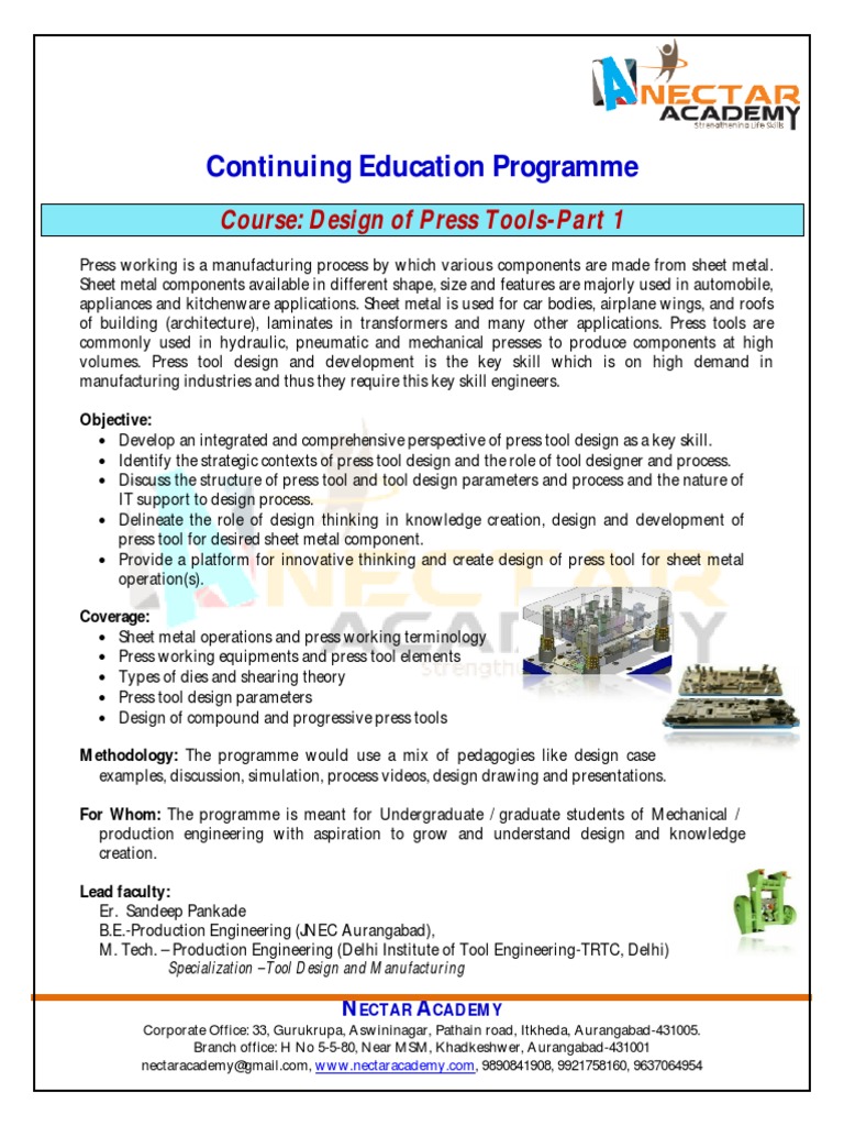 Press Tool Design Course Overview | PDF | Sheet Metal | Design