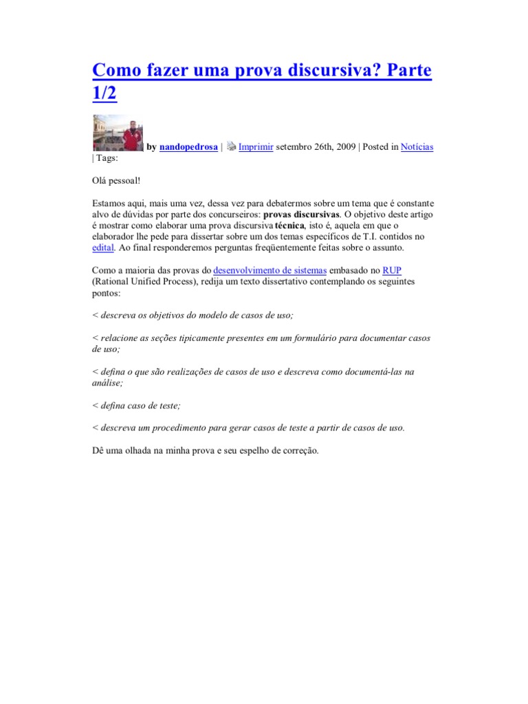 Como Fazer Uma Prova Discursiva | Tempo | Lógica