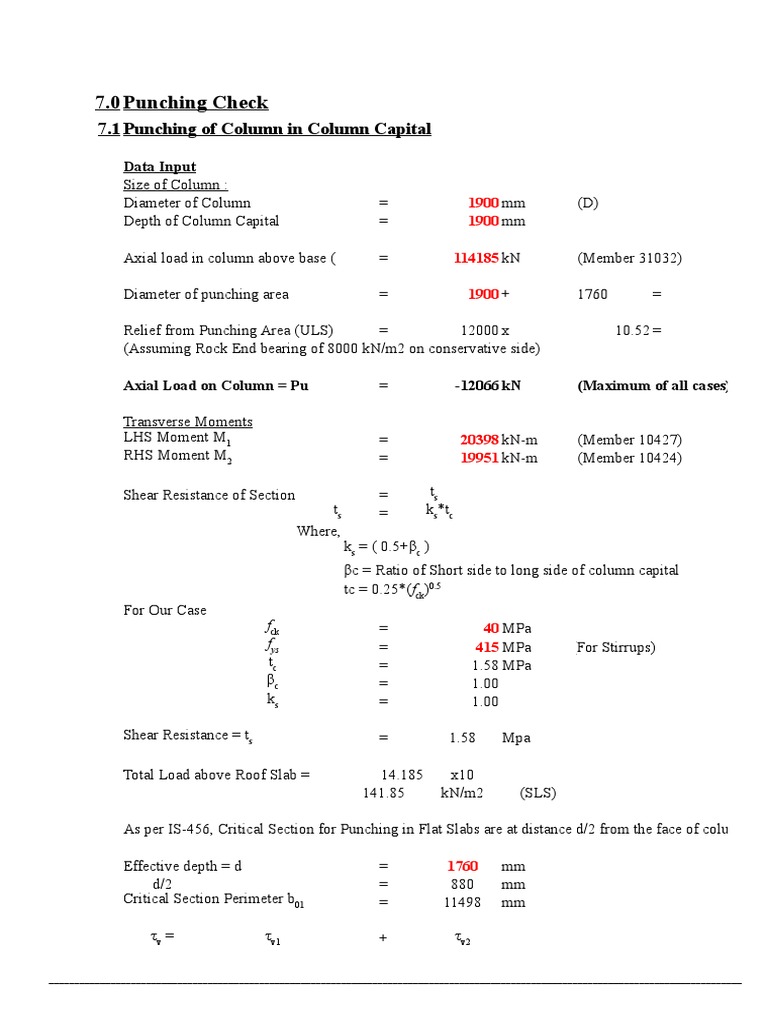 Analysis and Design of Punching Shear Reinforcement for a Column Base ...