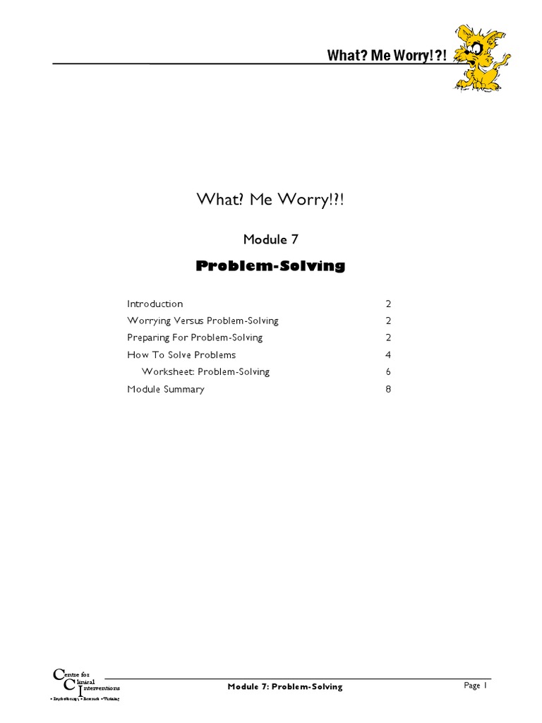 GAD 7 2015 Problem Solving | PDF | Clinical Psychology | Cognitive ...