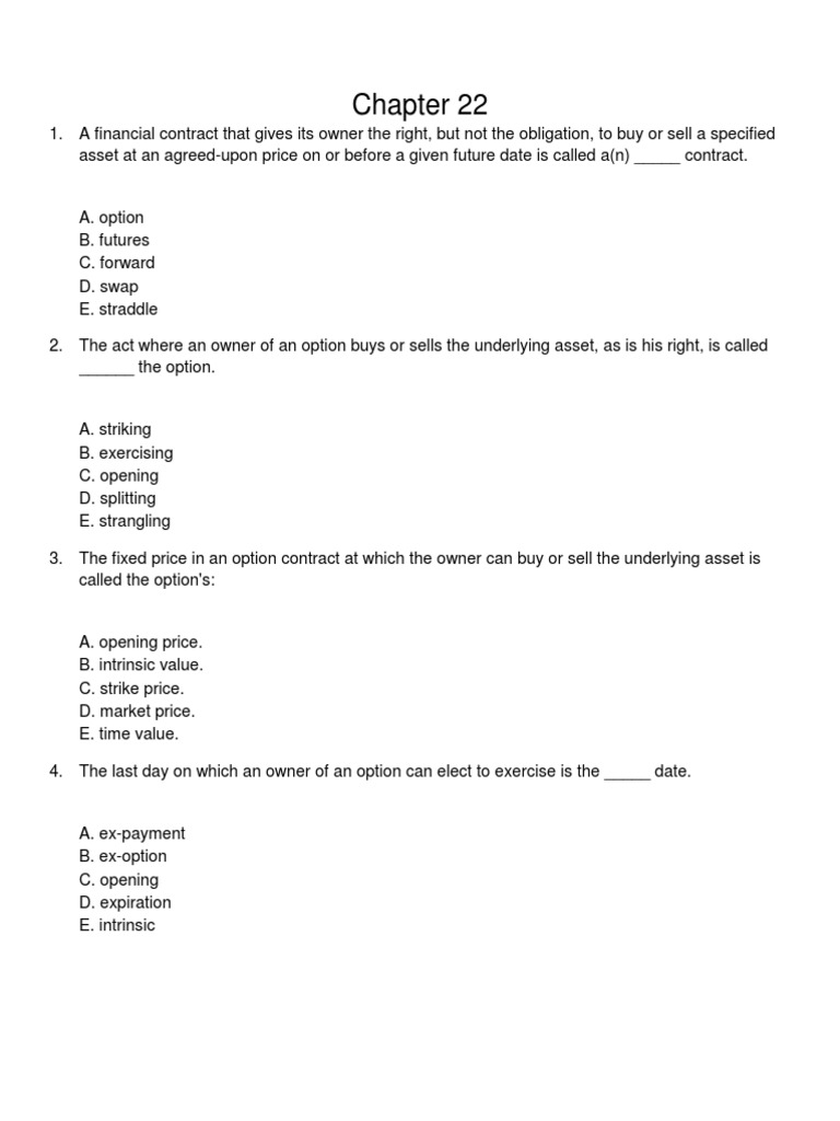 Chapter 22 | PDF | Put Option | Option (Finance)