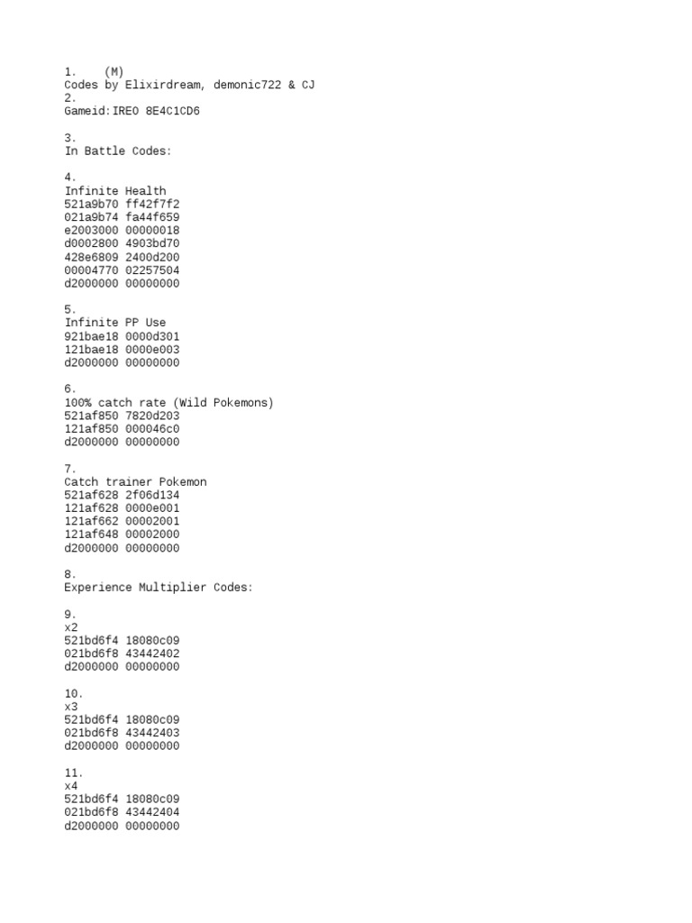 Poke Code | PDF | Nintendo | Media Franchises