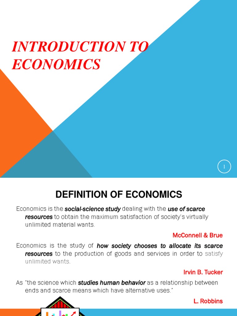 Introduction To Economics | PDF | Factors Of Production | Economics