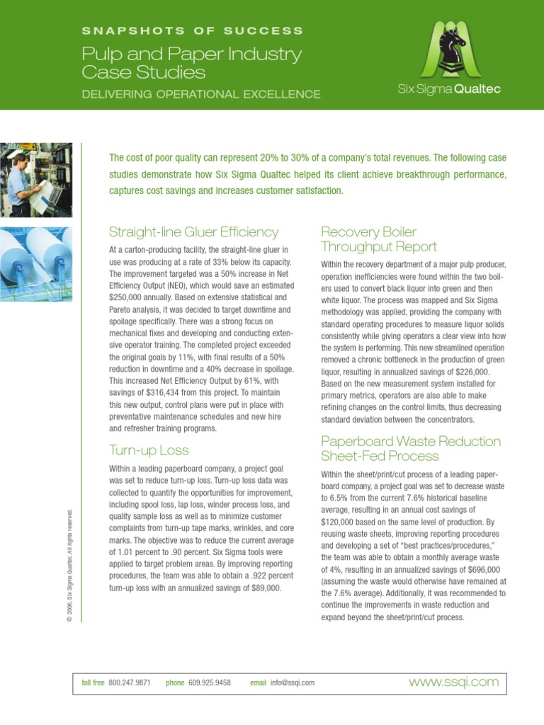 Pulp and Paper Industry - SIX SIGMA | PDF | Six Sigma | Standard Deviation