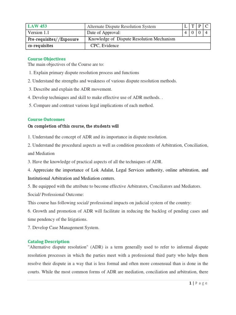 Adr | PDF | Alternative Dispute Resolution | Peace