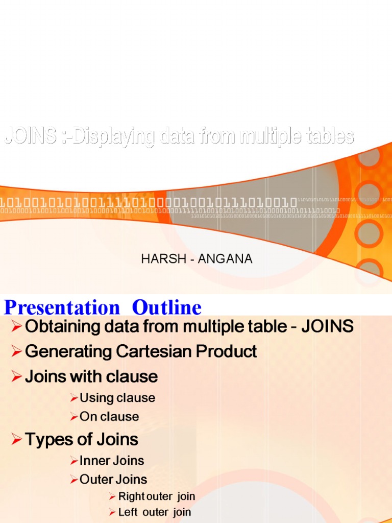 Joins Displaying Data From Multiple Tables Download Free Pdf Table Database Information