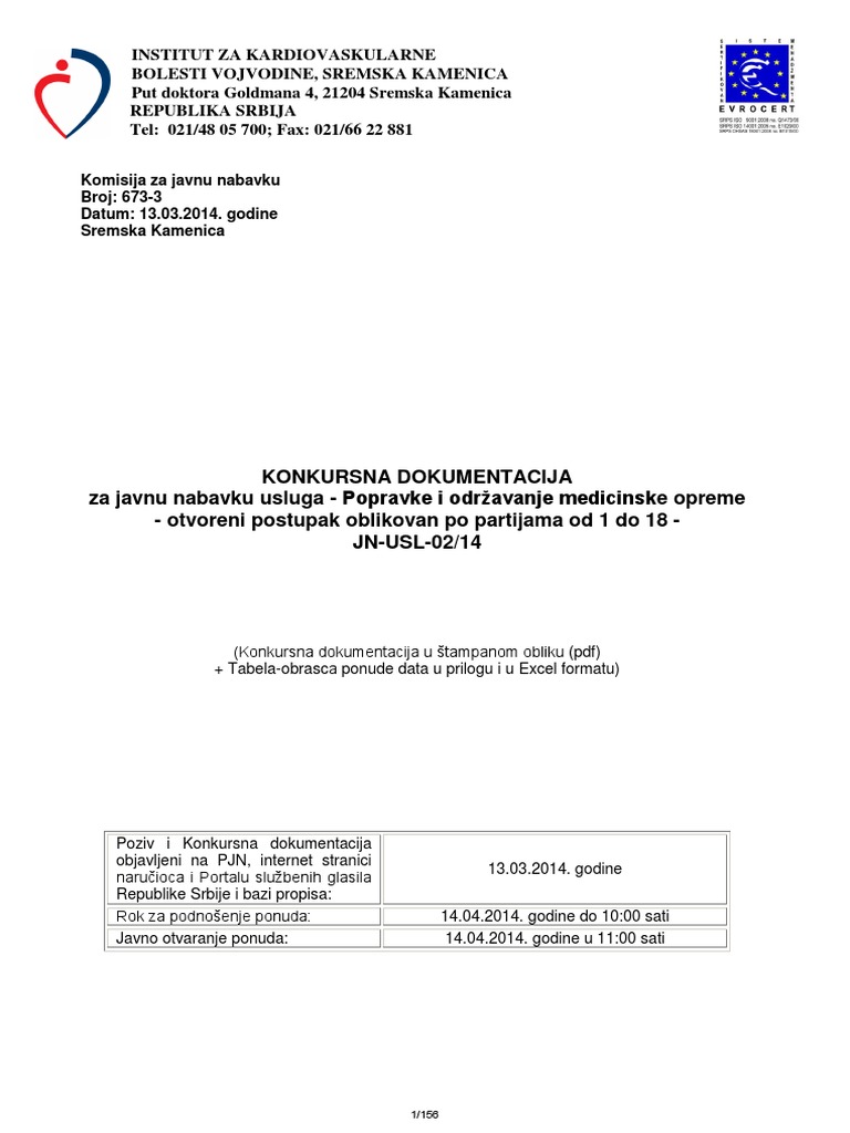 Konkursna Dokumentacija | PDF