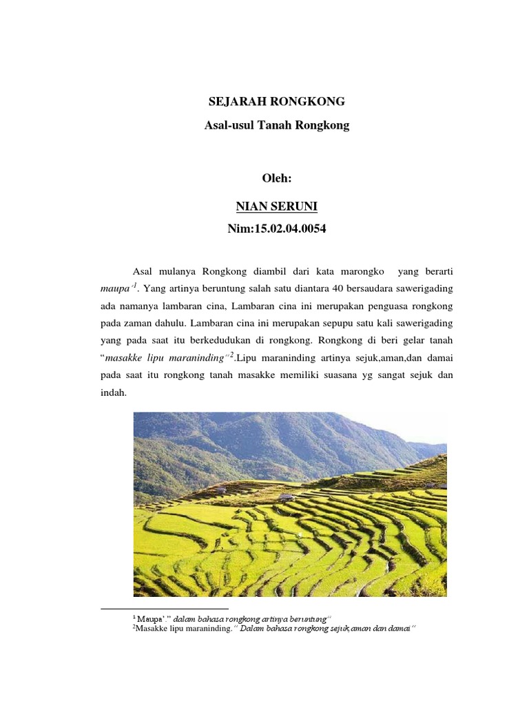 Sejarah Asal-usul Tanah Rongkong | PDF