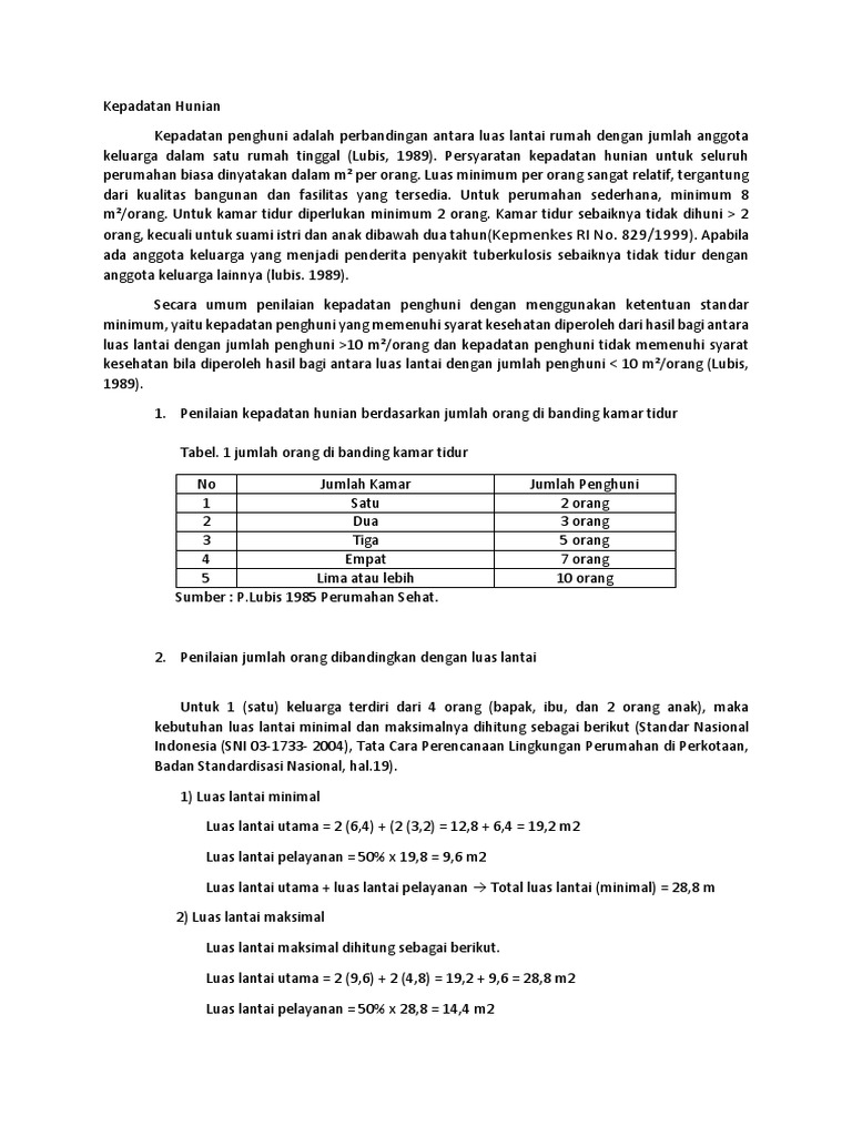 Kepadatan Hunian | PDF