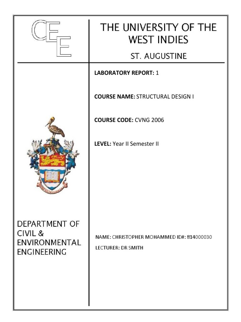 Laboratory Report: 1: Structural Design I | PDF | Reinforced Concrete ...