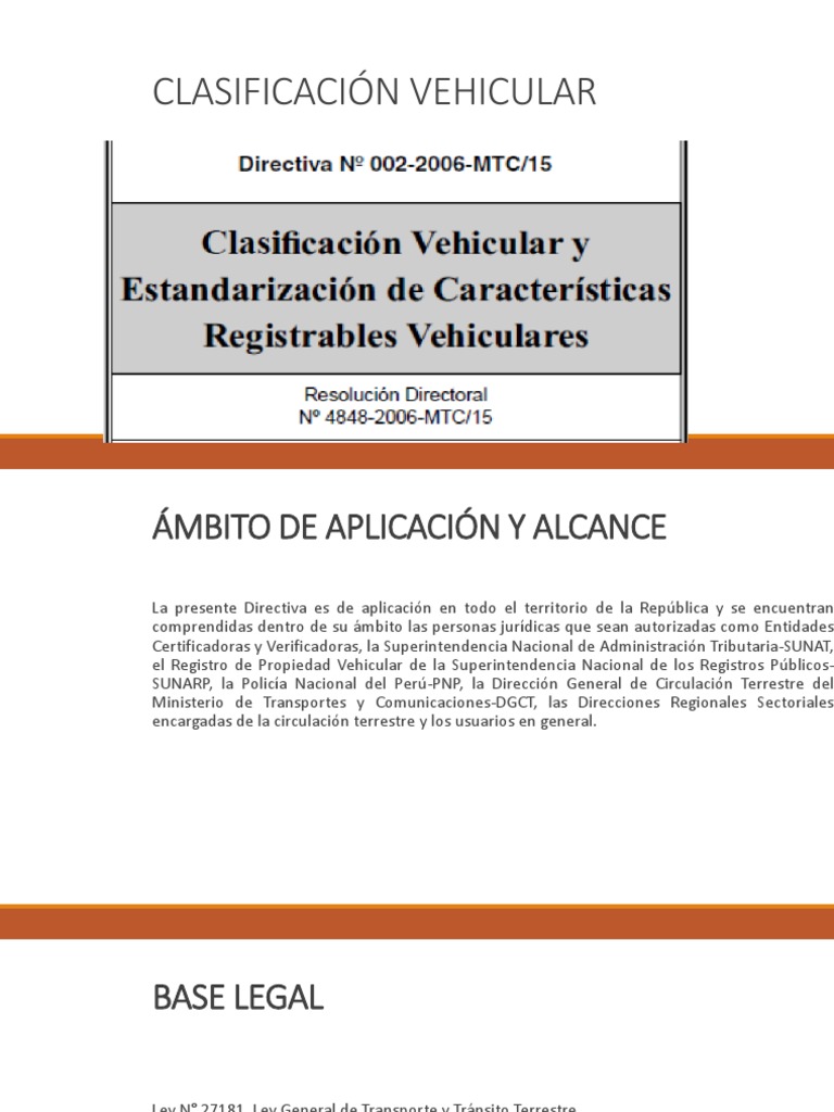 Clasificacion de Vehiculos. | PDF | Perú | Transporte