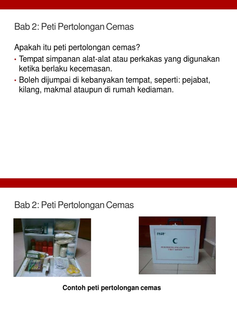 Kandungan Dalam Peti Pertolongan Cemas | PDF