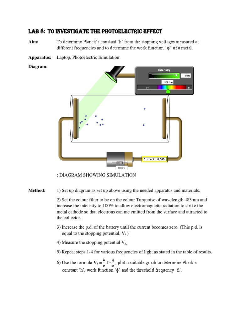 LAB 8 (The Photoelectric Effect)