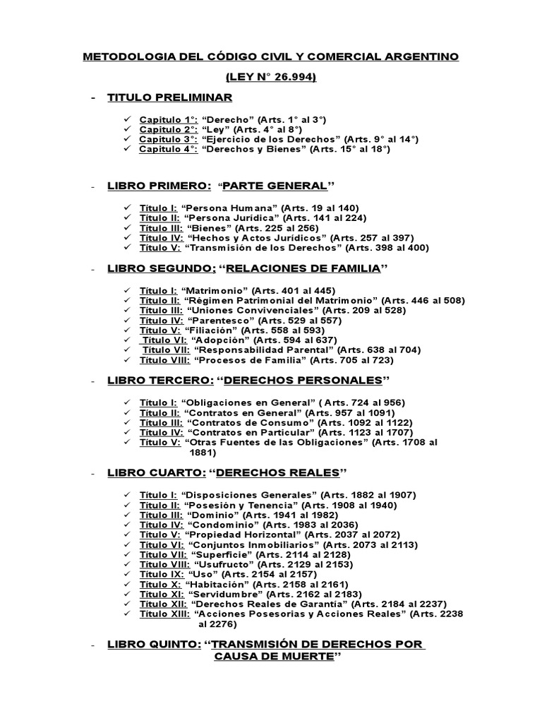 Metodologia Del C Digo Civil y Comercial Argentino | PDF | Derecho ...