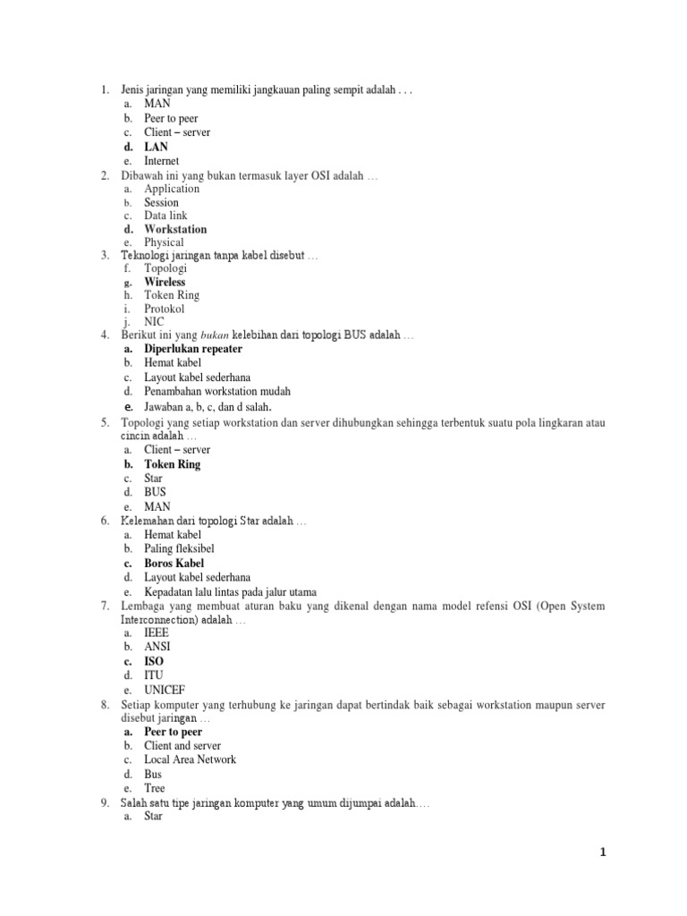 Contoh Soal KJD 2018 Instalasi Jaringan Dan SO Dan Jawaban | PDF