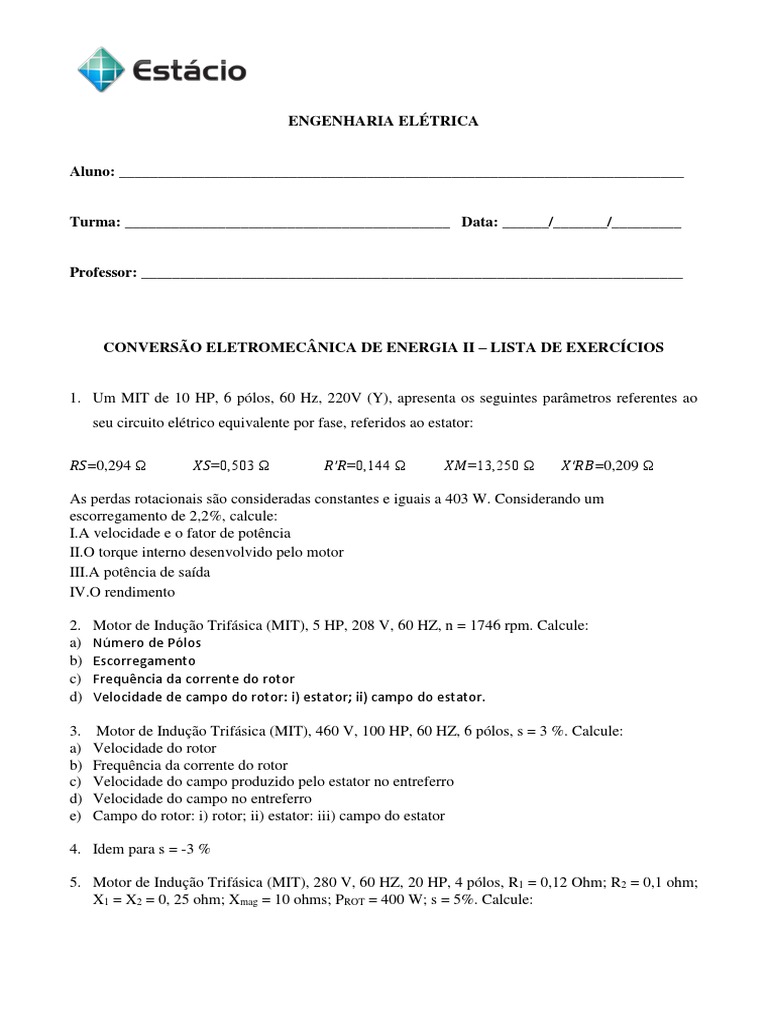 Lista de Exercicio Av1 | PDF