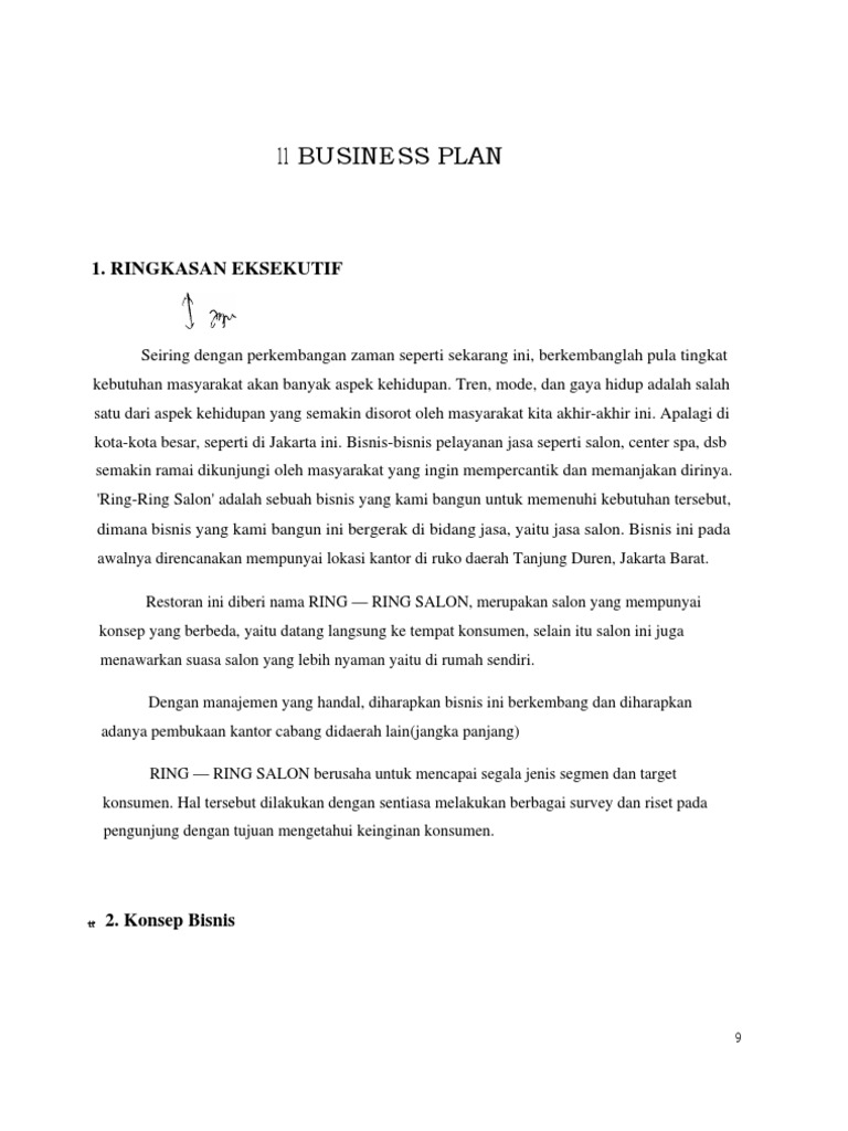 Bab 2 Bisnis Plan | PDF