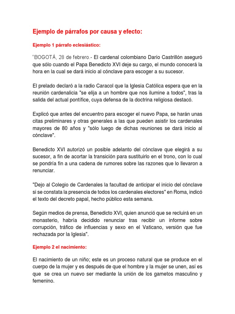 Ejemplo de Párrafos Por Causa y Efecto | PDF | Infección | Papa