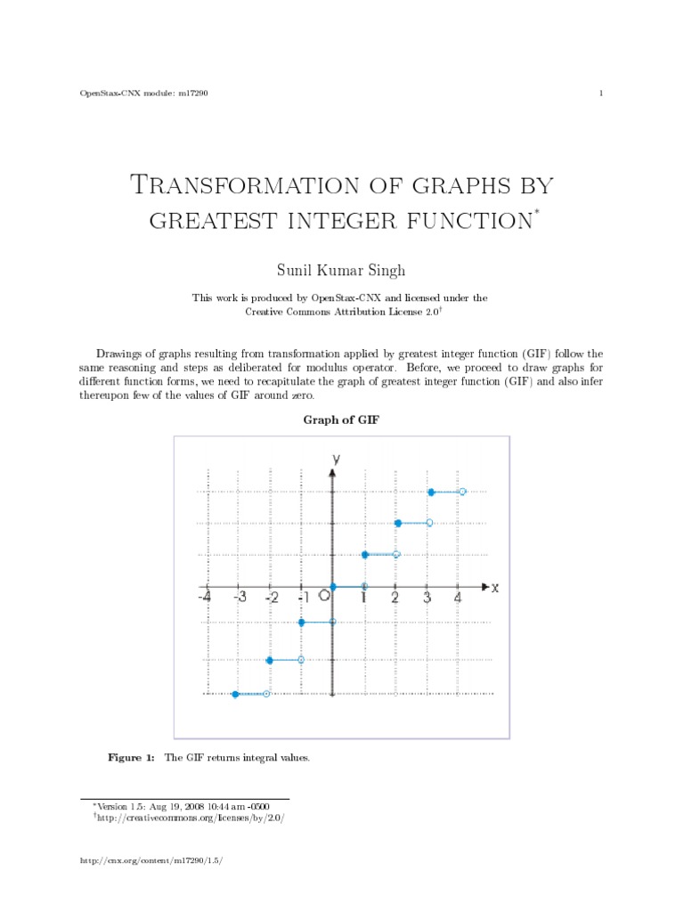 Transformation of Graphs by Greatest Integer Function 5 PDF | PDF ...
