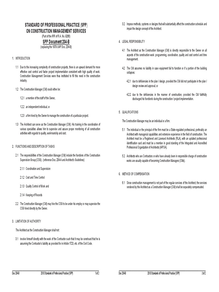 SPP Documents | PDF | Construction Management | Architect