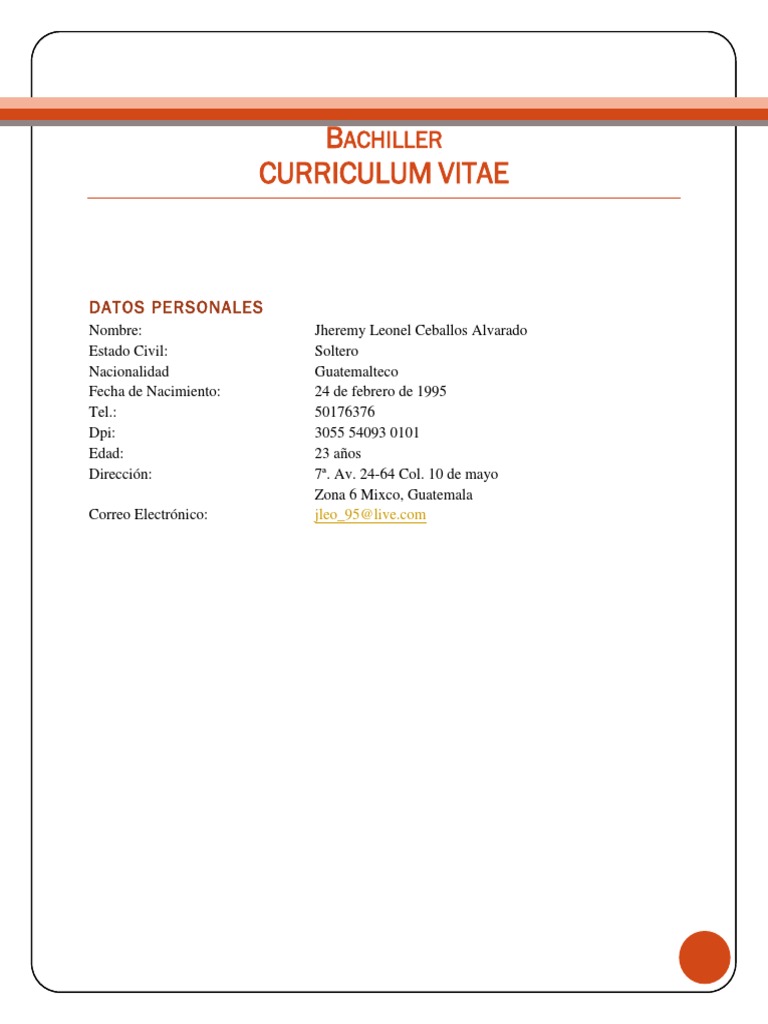 Machote para Curriculum | PDF