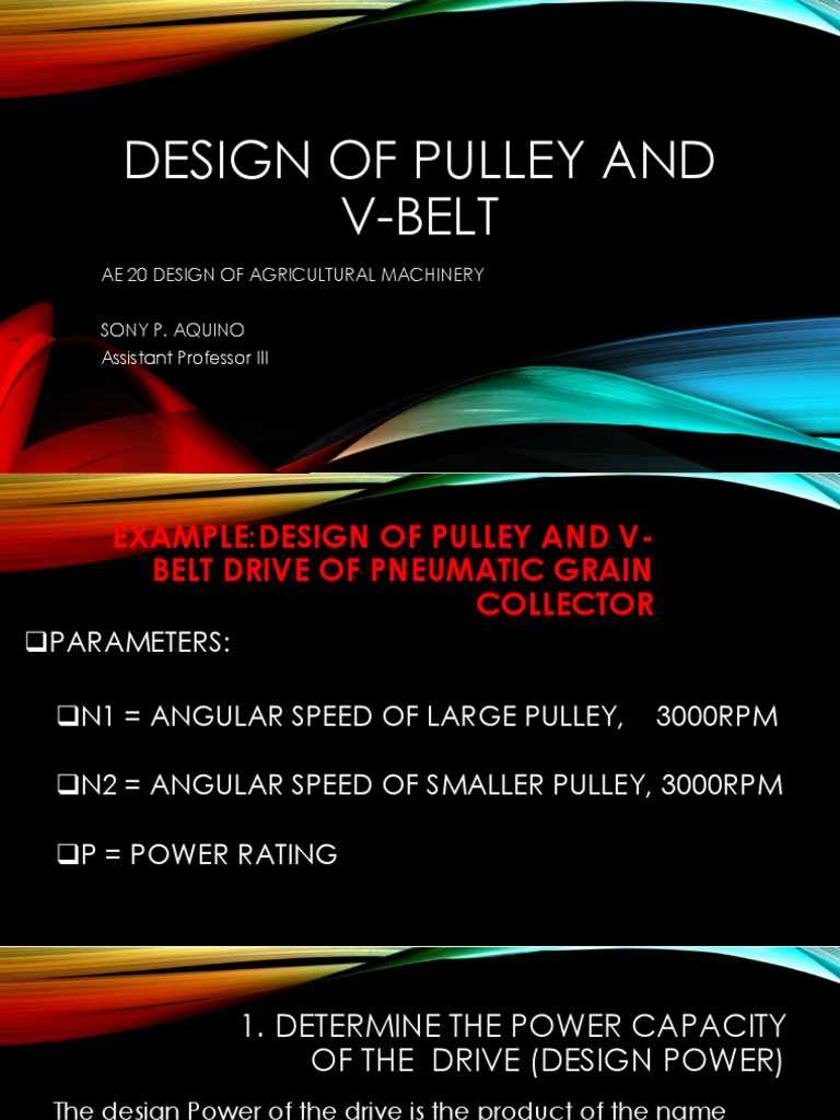 Design of Pulley and V Belt | PDF | Belt (Mechanical) | Manufactured Goods
