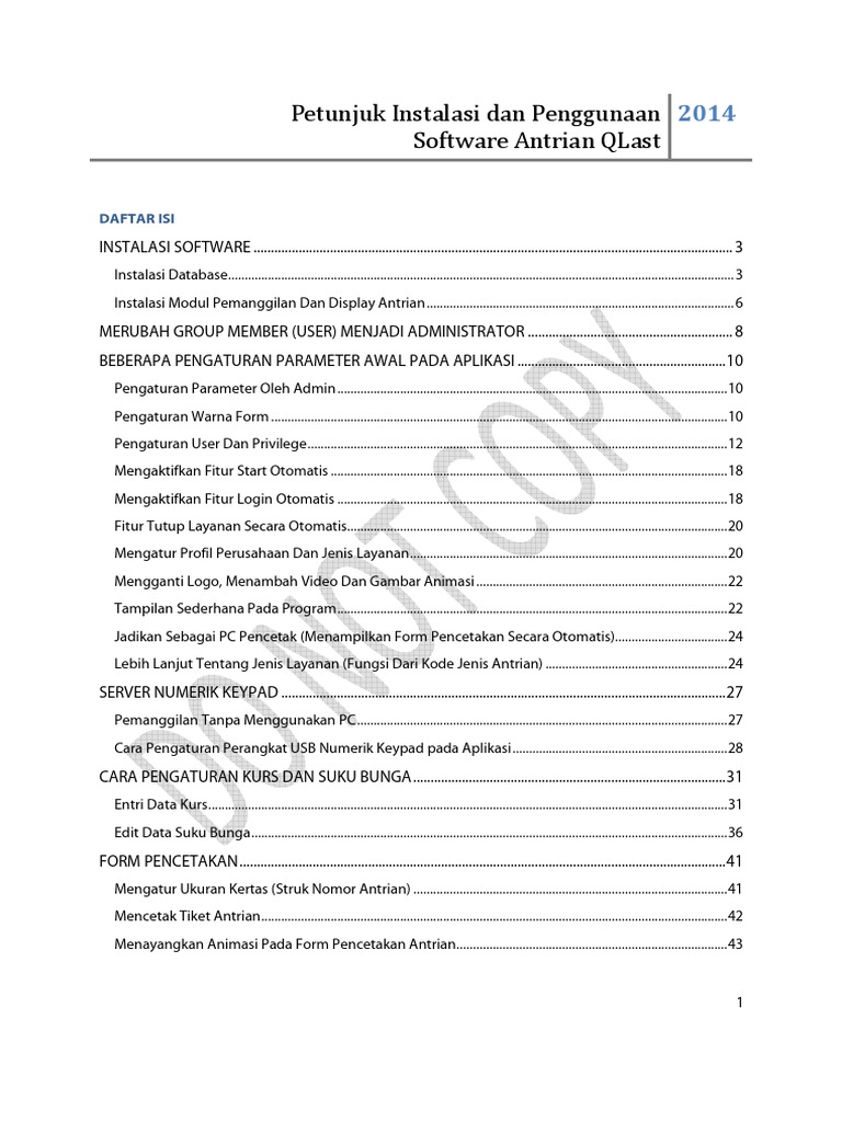 PETUNJUK PENGGUNAAN Software Antrian QLast - Repaired - PDF | PDF