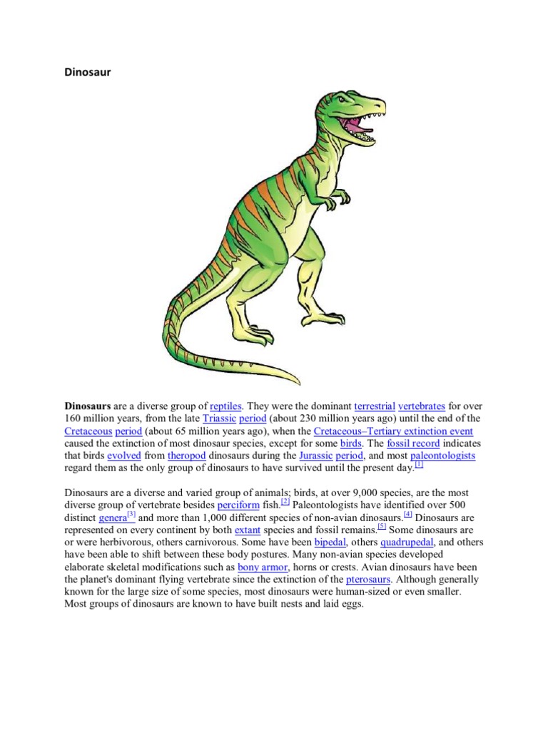 Dinosaur | PDF | Dinosaurs | Taxa