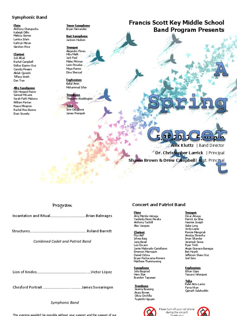 Spring 2017 Concert Program | PDF | Aerophones | Saxophone