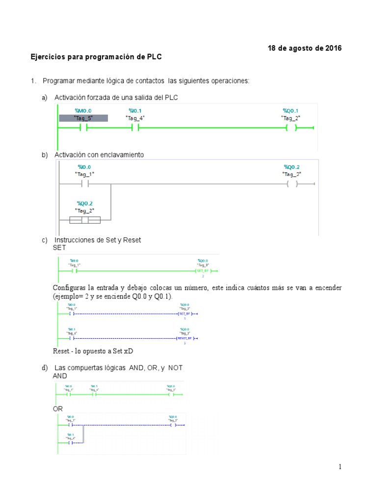 Ejercicios de Automatización_PLC | Programa de computadora | Puerta lógica