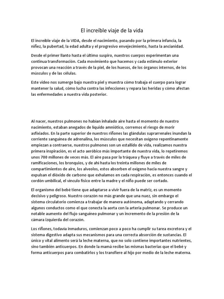 El Increíble Viaje de La Vida | PDF | Pulmón | Vejez