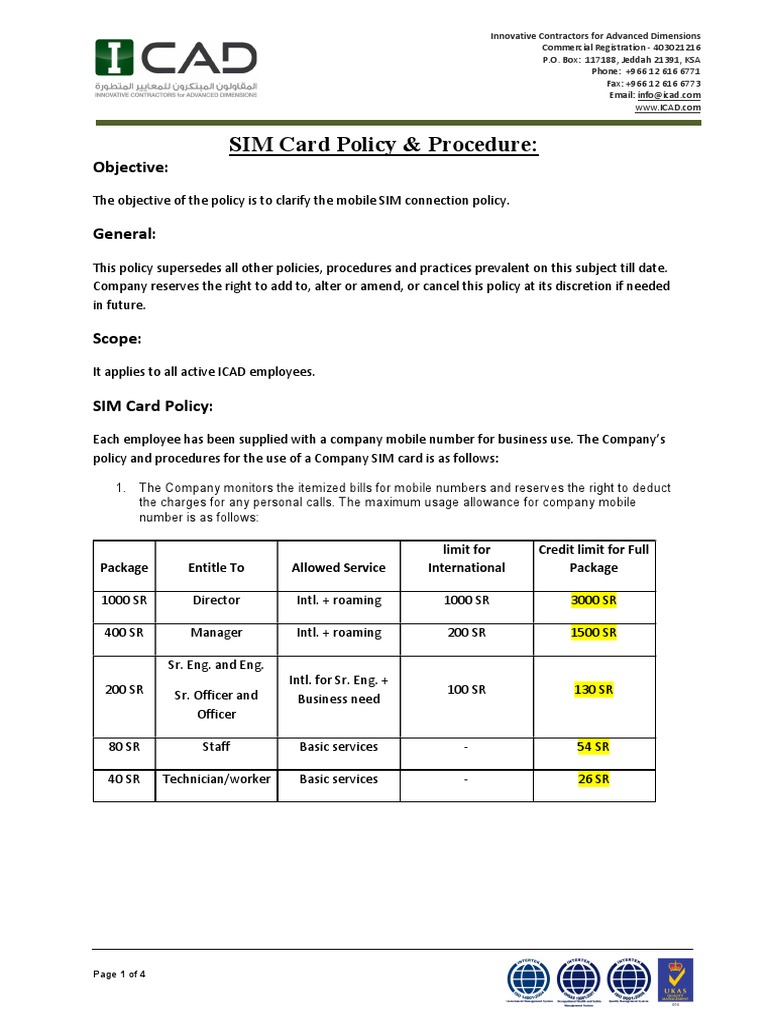 New SIM Card Policy | PDF | Subscriber Identity Module | Roaming