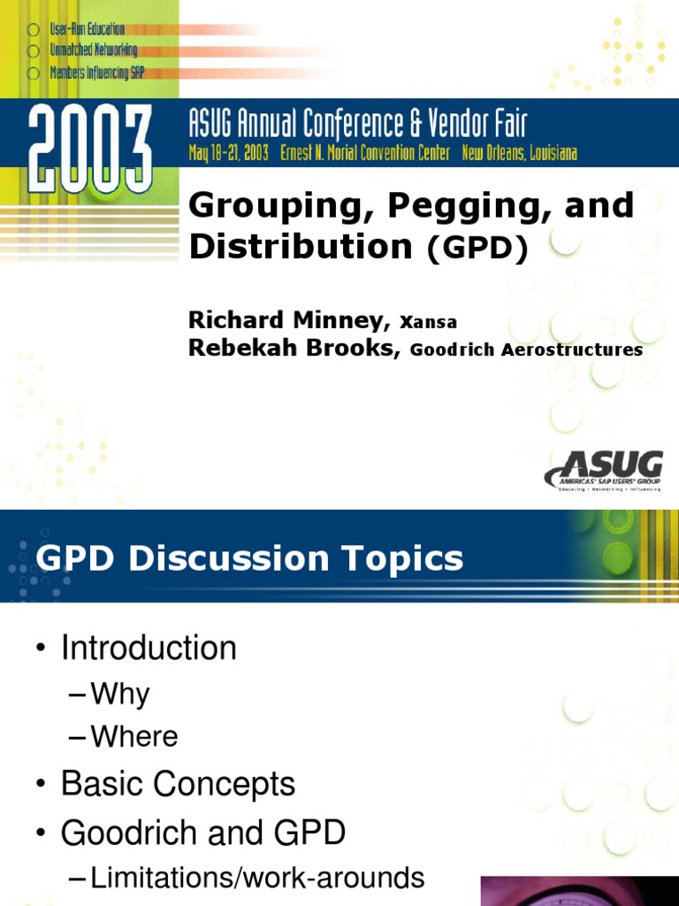 Grouping, Pegging, and Distribution (GPD) | PDF | Inventory | Debits And Credits