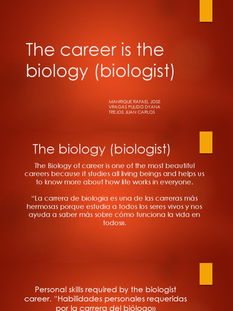 The Career Is The Biology (Biologist) | PDF | Life Sciences | Organisms